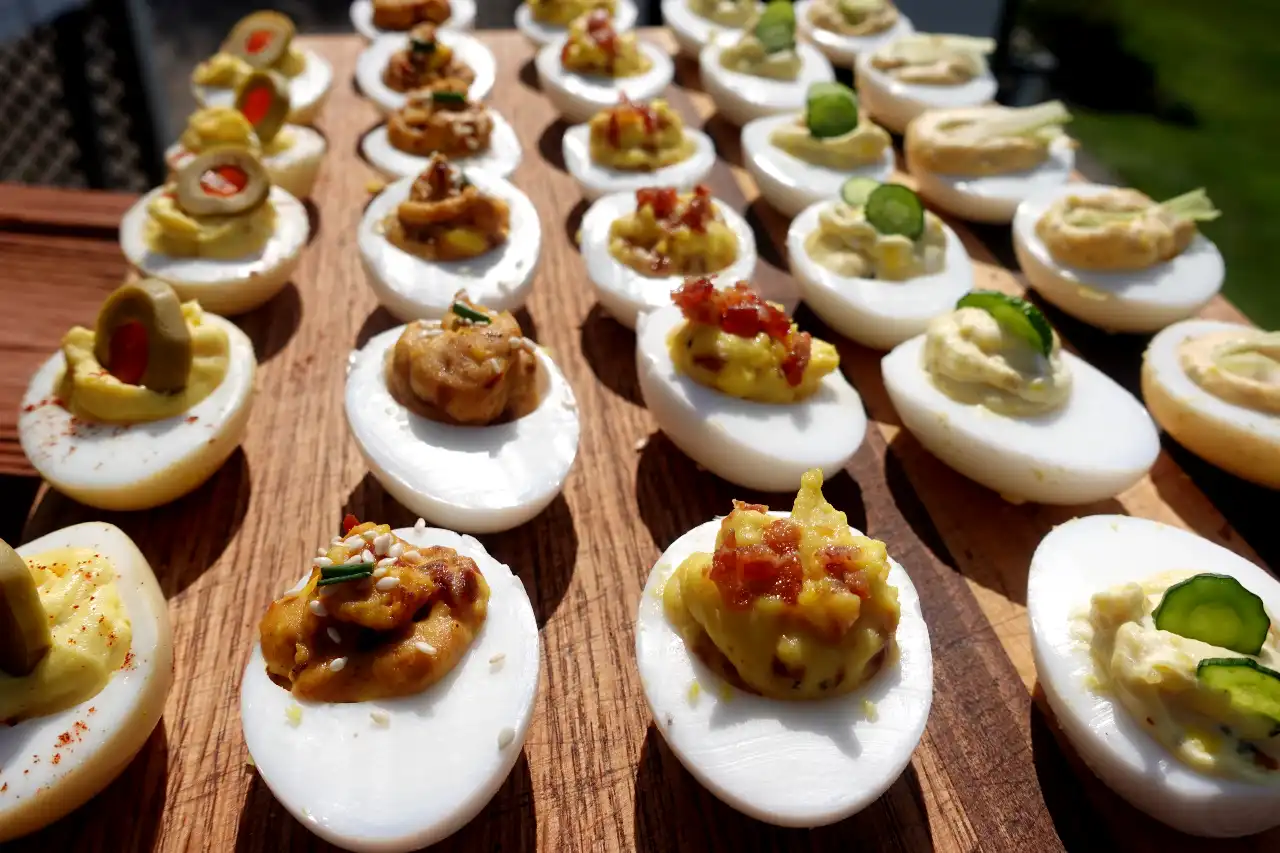 Deviled Egg Flight Board Five Unique Flavors
